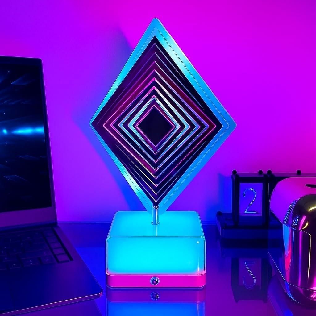 3D 360 Rotating Square Night Light – thezenocart